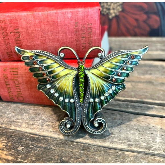 welforth | Accents | Welforth Pewter Jeweled Butterfly Trinket Box ...
